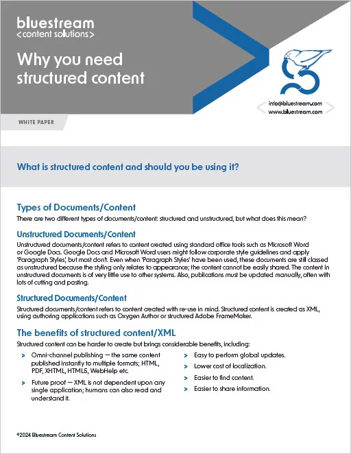 Whitepapers | Bluestream Content Solutions | XDocs & XDelivery